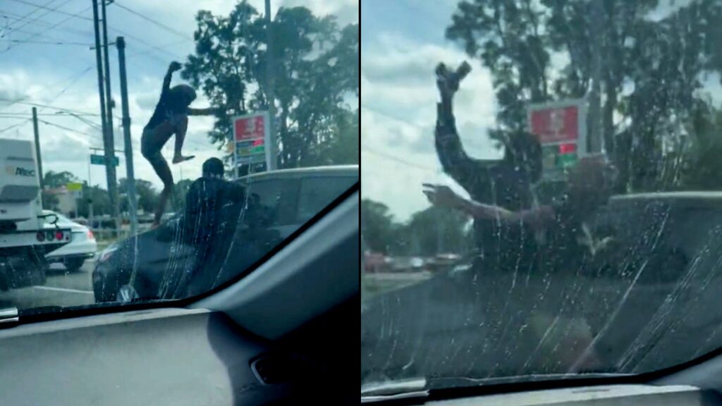 Florida Woman Arrested After Viral Video Shows Her Jumping On The Hood ...